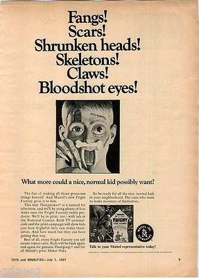1967 ADVERT Mattel Toy Fright Factory Thingmaker Toys Monster | eBay