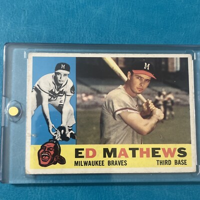1960 Topps #420 Ed Mathews Baseball Milwaukee Braves Vintage Original ...