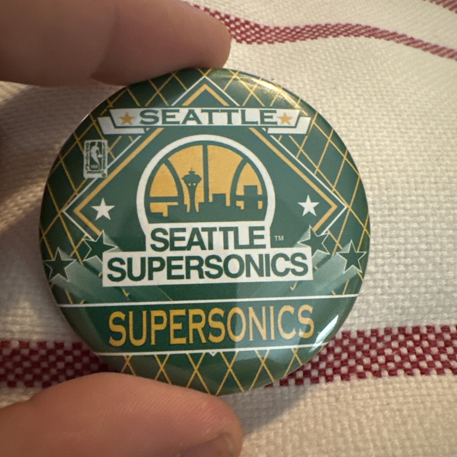 Vintage Seattle SuperSonics Button KD Thunder Nostalgia NBA Kemp Payton ...