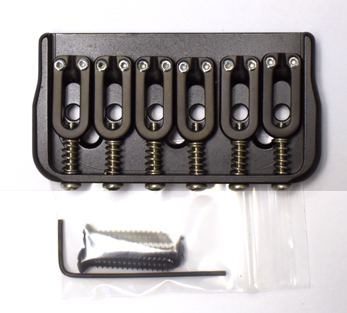 Hipshot 6 String Fixed Guitar Bridge Aluminum Black .175 floor height ...