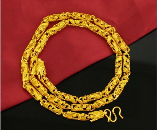 Dragon Men's Chain 22K 23K 24K THAI BAHT GOLD GP NECKLACE | eBay