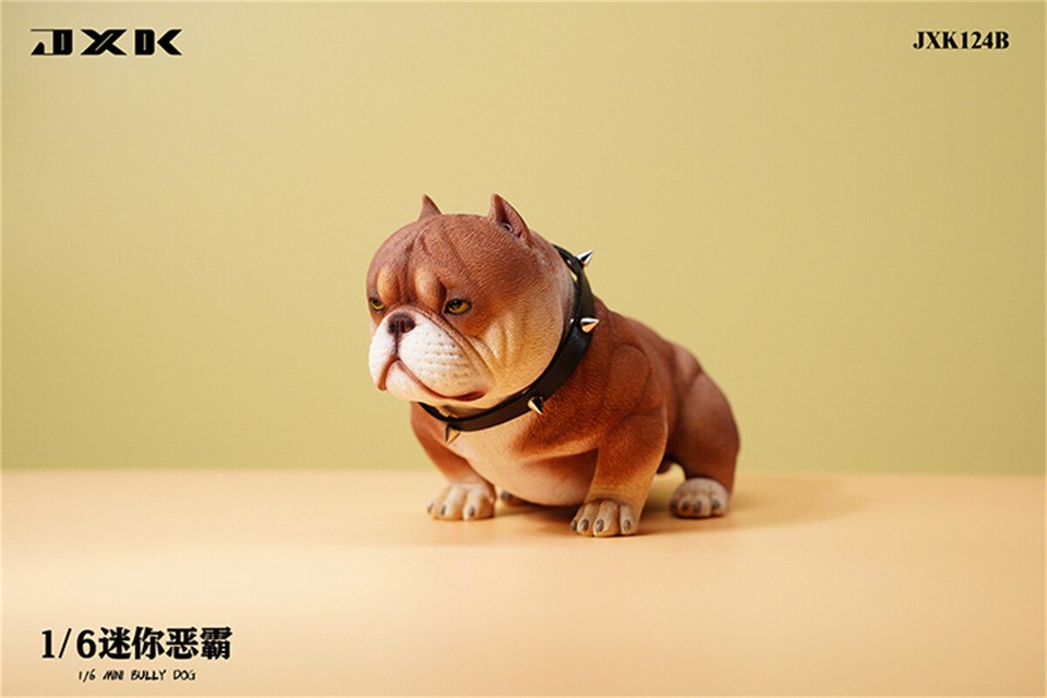 JXK JXK124 1/6 Mini Bully Dog Model Animal American Bully Pitbull Toy ...