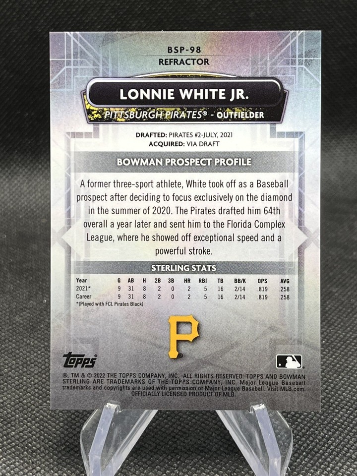Lonnie White Jr. 2022 Bowman Sterling Prospect BSP-98 Refractor #'d /199 PITT | eBay