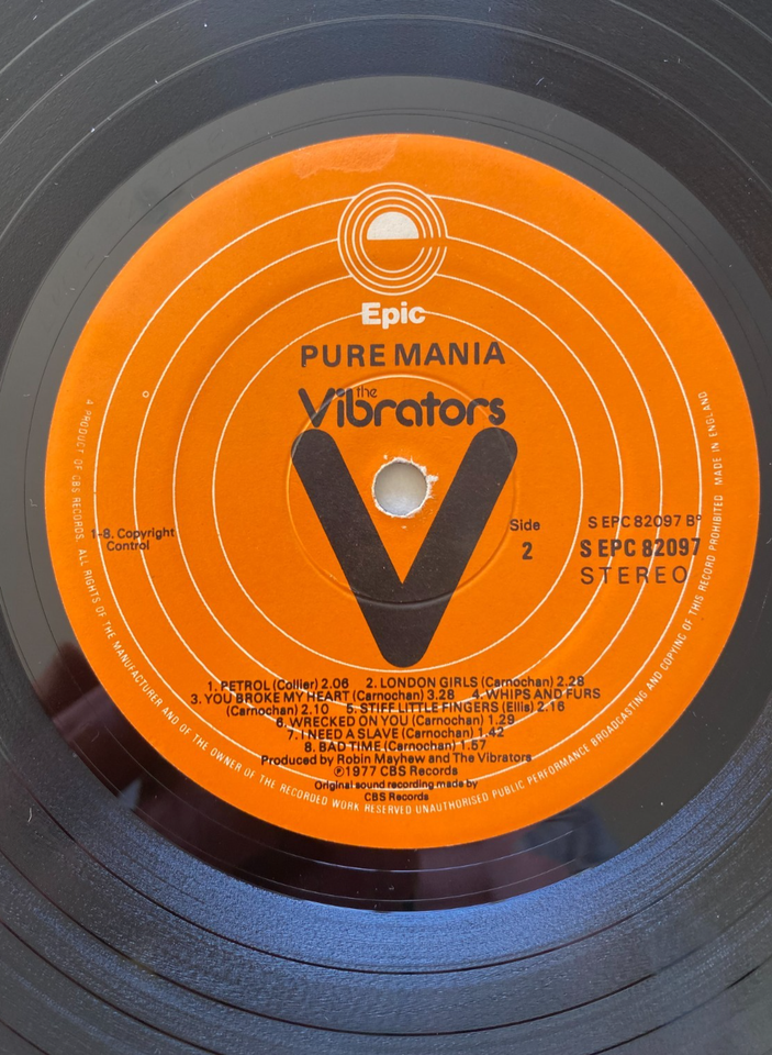 THE VIBRATORS - PURE MANIA - LP - UK - EPC 82097 - A1 / B1 - EX-/EX ...