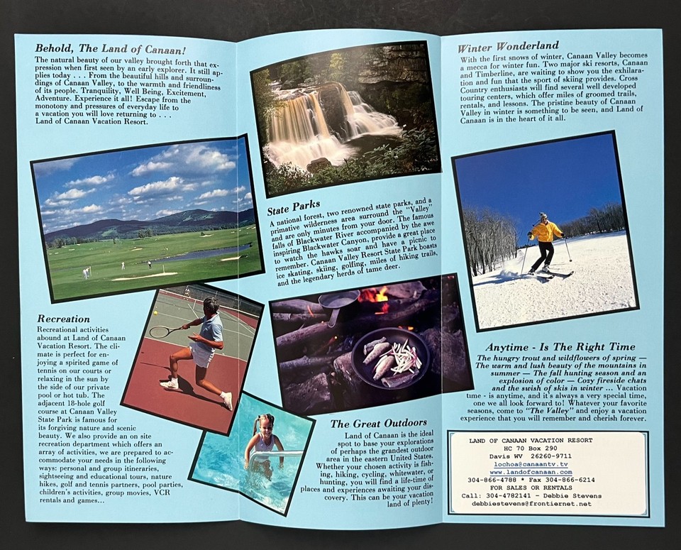 1990s Land Of Canaan Vacation Resort Davis West Virginia Vintage Travel ...