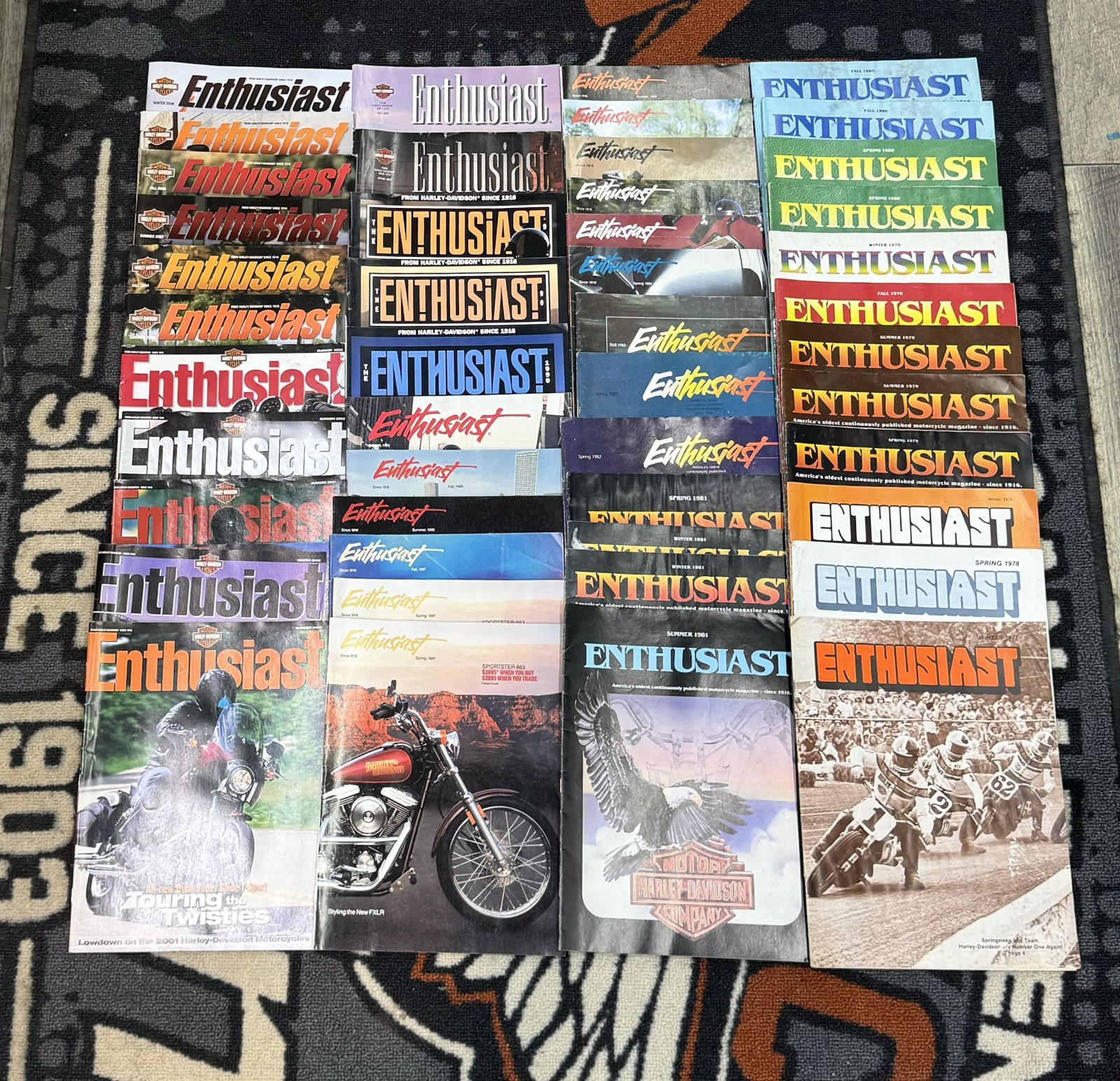 Vintage MOTORCYCLE ENTHUSIAST Magazines Harley Davidson Lot of 43 1977 ...