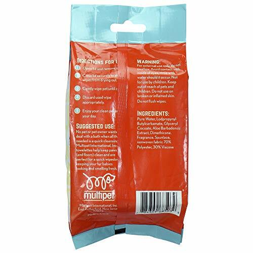 Multipet 68503 25 Count Groom Genie Daily Clean Pet Wipes Travel Size ...