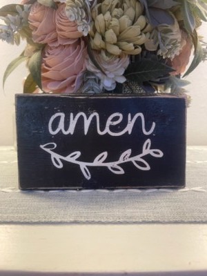 FARMHOUSE,HOME DECOR,HANDPAINTED,RUSTIC SIGN - AMEN | eBay