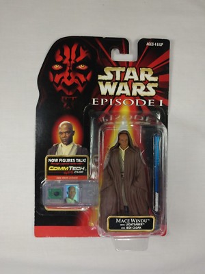 Mace Windu Samuel L Jackson Star Wars Episode I 1998 Hasbro CommTech ...