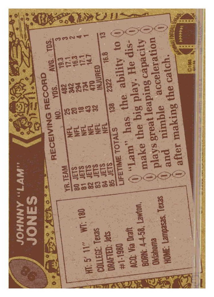 1986 Topps Lam Jones 98 | eBay