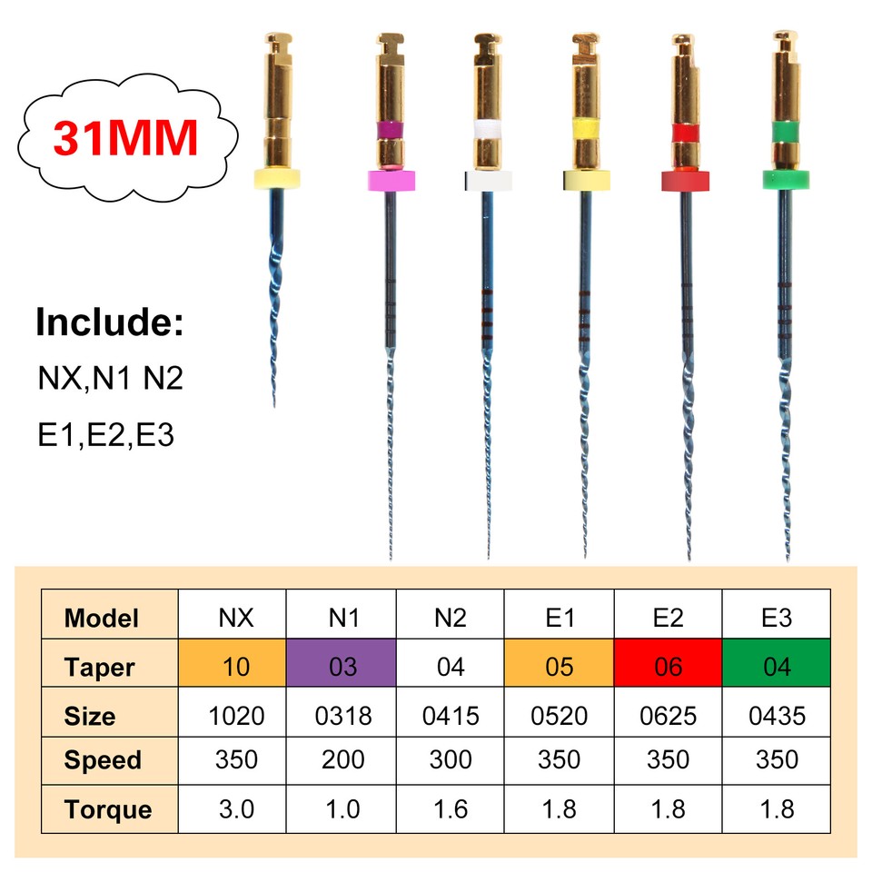 Dental NiTi Super Files Rotary Tip Endodontic Endo Motor Root Canal ...