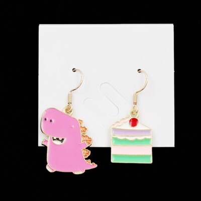 Cute Enamel Stegosaurus Cake Earbob Dangling Earrings Girl's Womens ...