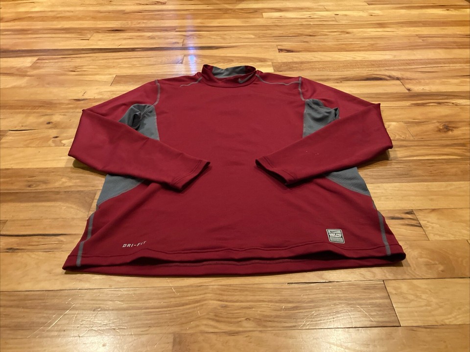 Nike Golf Tour Performance Dri Fit Pro Combat Long Sleeve Red Shirt ...