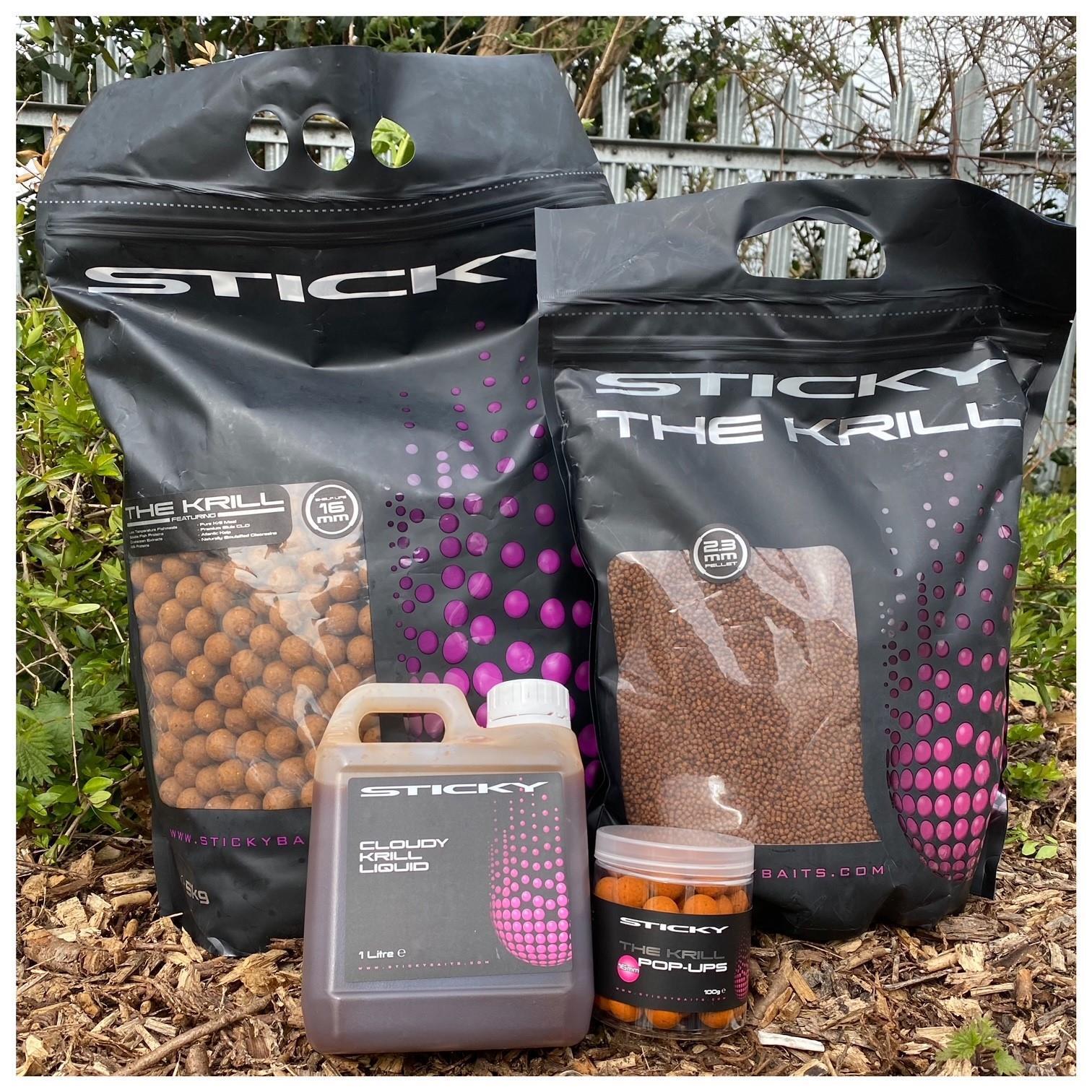 Sticky Baits Krill Session Pack 5kg of Boilies 2.5kg of Pellets Pop Ups ...