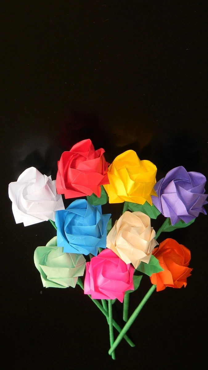 Origami Rose With Stem