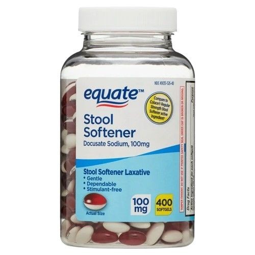 Equate Stool Softener Laxative Softgels for Constipation, 100 mg, 400 ...