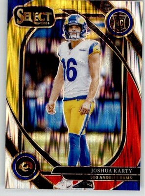 Joshua Karty 2024 Select Red & Yellow Prizm Shock 282 Los Angeles Rams ...