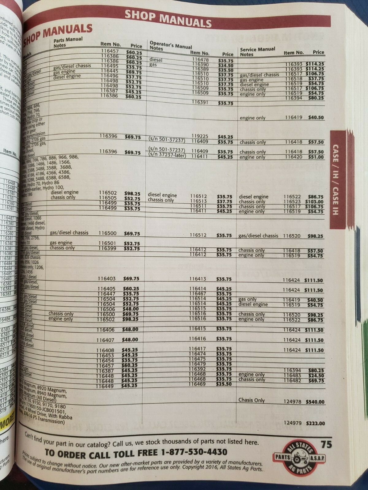 All States Ag Parts - 2016 Parts Catalog H | eBay