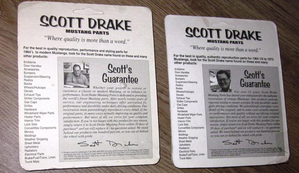 2-NEW SCOTT DRAKE MUSTANG EMBLEMS C5ZB 16098 /C4ZB-16C228B LH /C8ZB ...