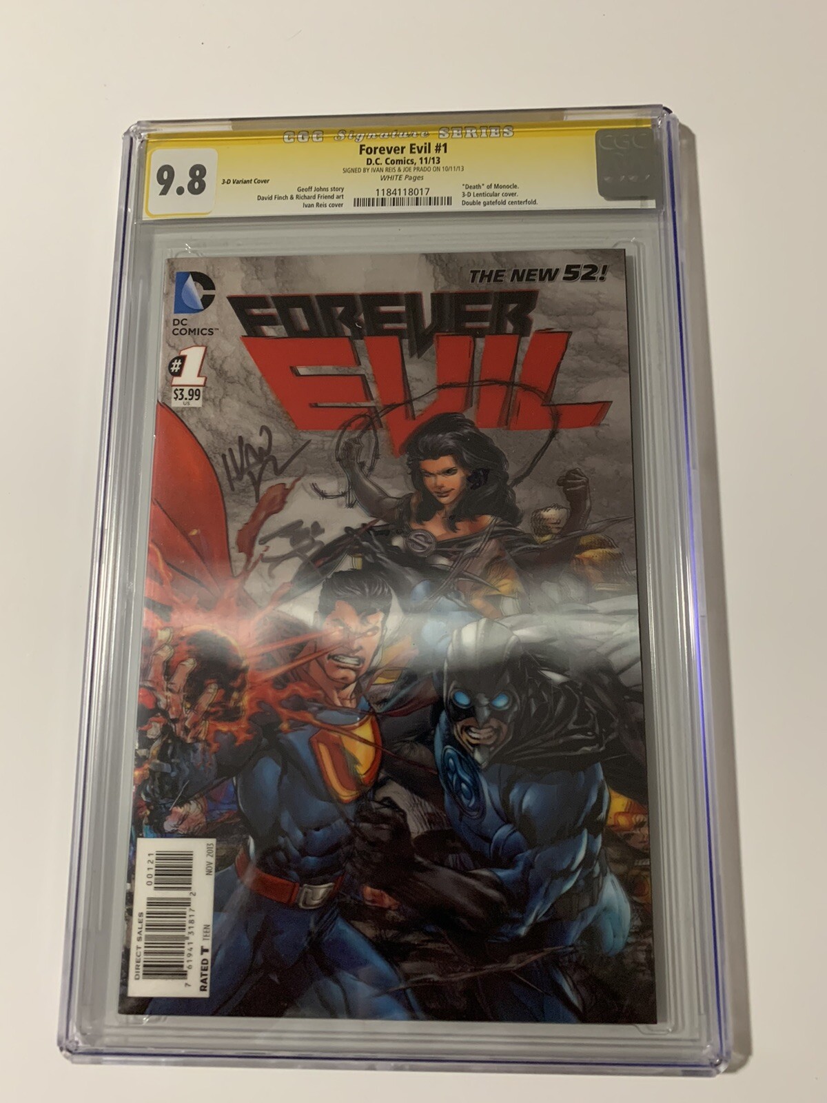 DC Comics Forever Evil #1 CGC SS 9.8 3-D Lenticular Variant cover | eBay