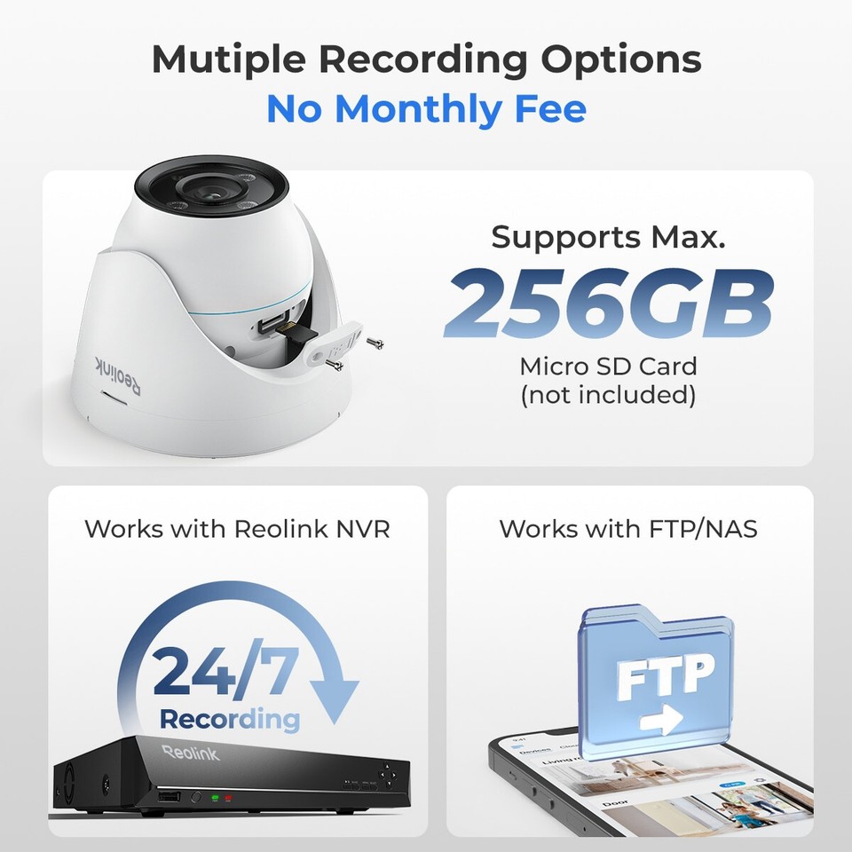 Reolink RLC-833A 4K PoE Security Camera Outdoor 3X Optical Zoom Two Way ...