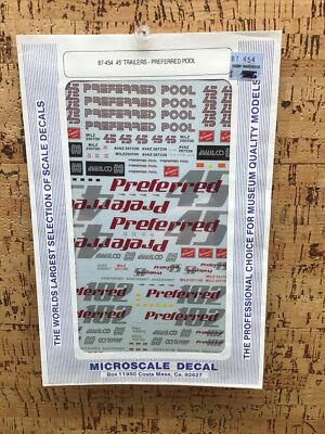 Microscale Decals HO Scale 87-454: 45’ Trailers- Preferred Pool | eBay