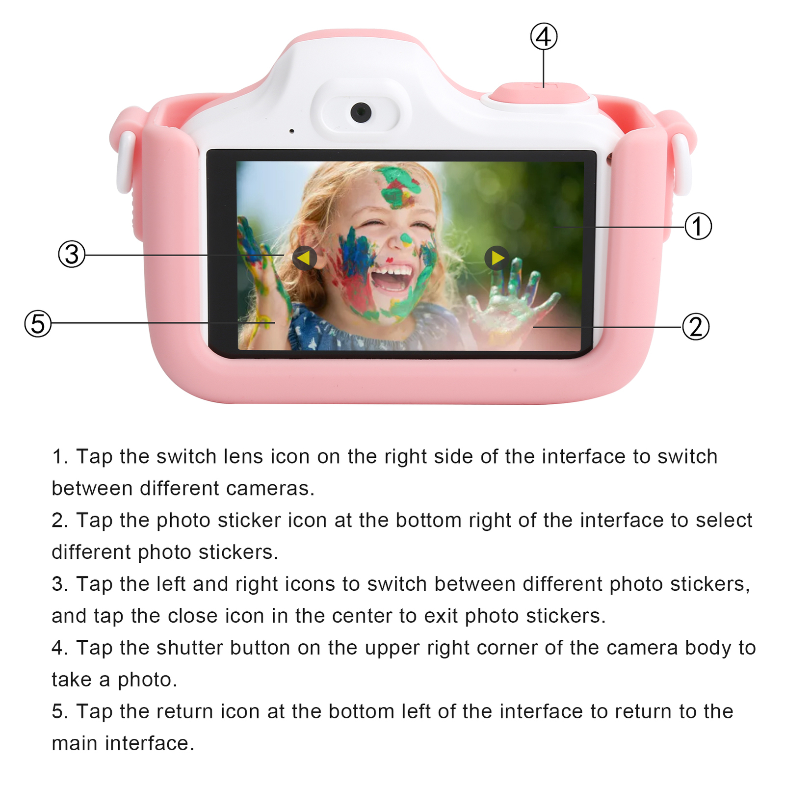 Kids Camera Touch Screen Cartoon Mini Anti-Drop High Definition Toy ...