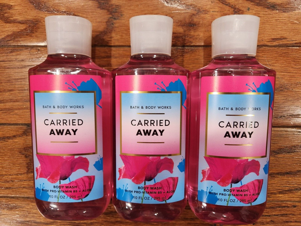3 BATH & BODY WORKS CARRIED AWAY BODY WASH WITH PRO VITAMIN B5 & ALOE ...