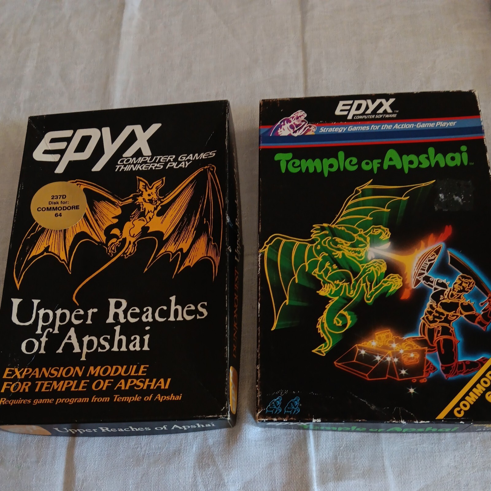 Epyx 1983 Temple Of Apshai & Upper Reaches Of Apshai Commodor 64 Games ...