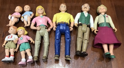 Fisher Price Loving Family Lot Mom Dad Grandma Grandpa Brother Sister ...