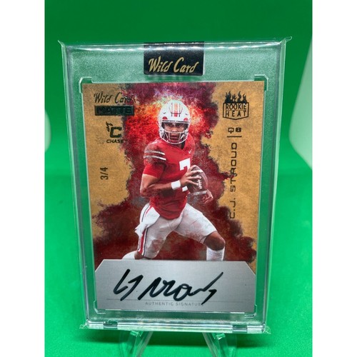 2023 Wild Card Matte CJ Stroud Rookie Heat Orange On-Card Auto 3/4 ...
