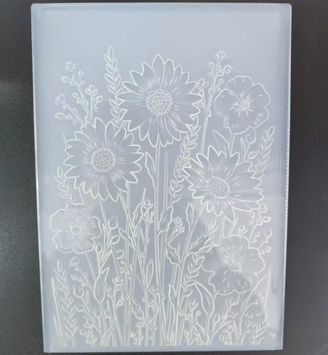 3D Sunflower Flower Grass Embossing Folder for Card Making Floral DIY ...