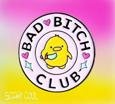 New Bad Bitch Club Duck Yellow Gothic Punk Brooch Retro Pin | eBay