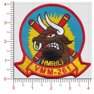 MARINE CORPS VMM-261 RAGING BULLS THROWBACK HOOK & LOOP EMBROIDERED ...