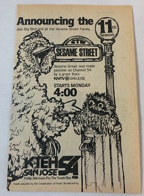 1980 KTEH tv ad ~ SESAME STREET Big Bird, Oscar The Grouch | eBay