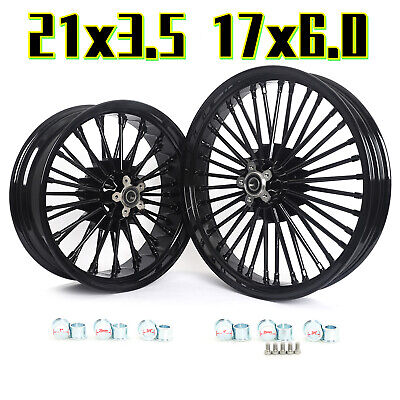 21X3.5 17X6 Fat Spoke Wheels Rims for Harley Dyna Wide Glide FXDWG Fat ...