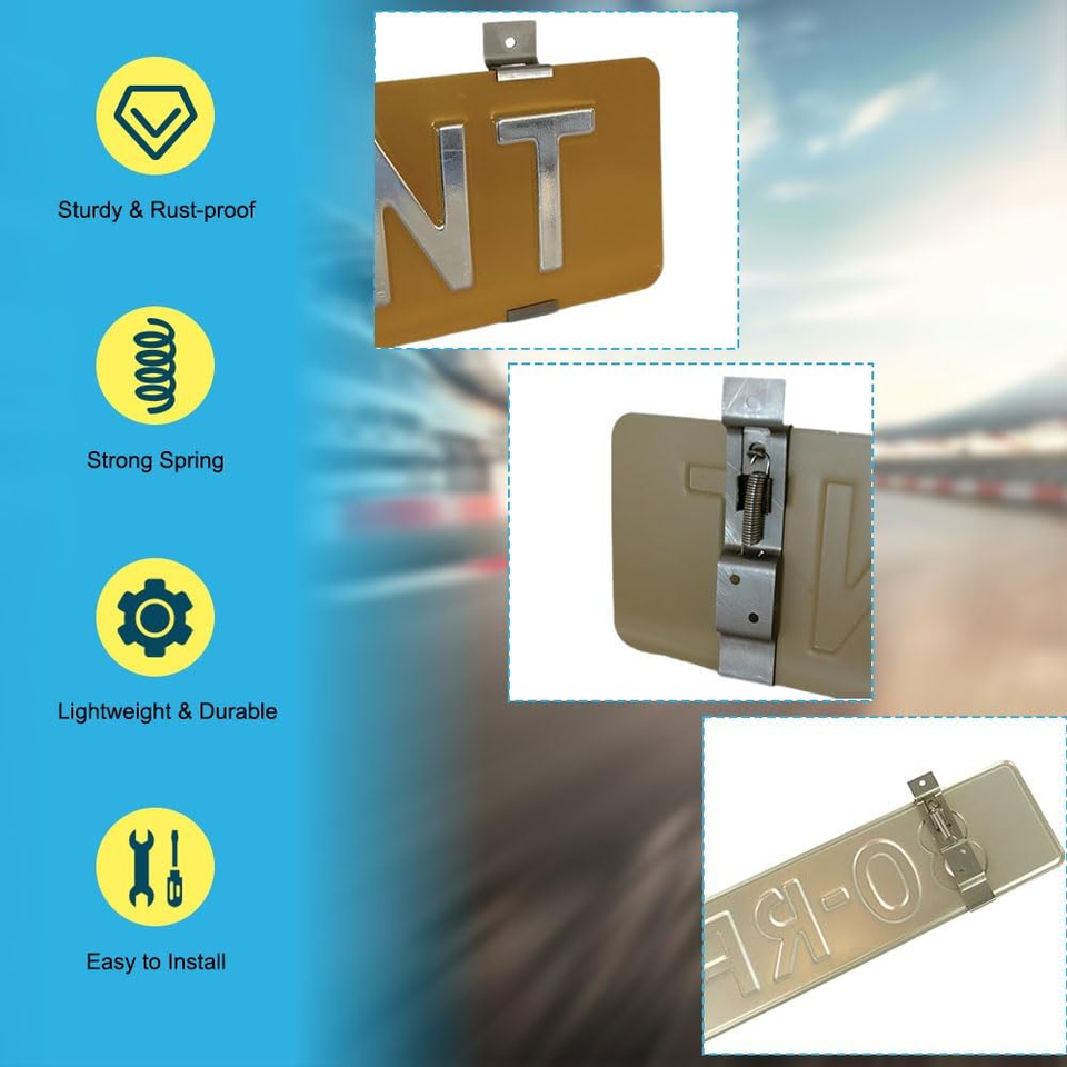 Pair Trailer Number Plate Clips Holder Spring Loaded Steel License ...