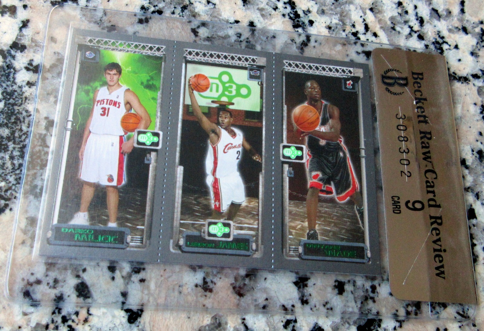 LEBRON JAMES 2003 Topps Matrix Triple Rookie Card RC RAW BGS 9 Lakers ...