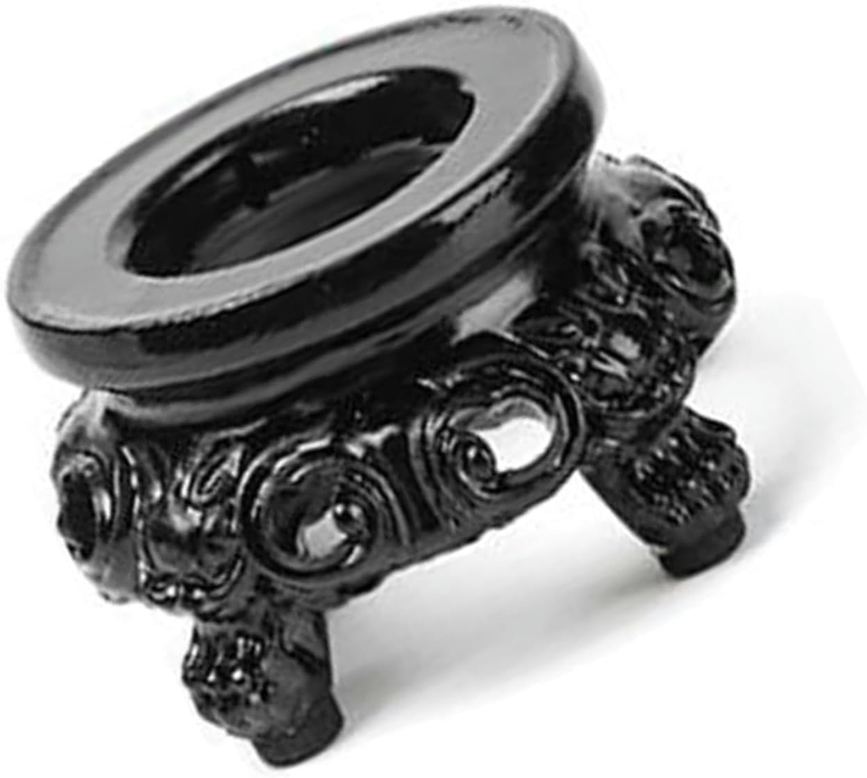 Black Wooden Display Stand for Crystal Sphere Quartz Ball Holder Hollow ...