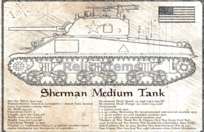 WW2 Picture Photo US Sherman Medium Tank armored vehicle Schematic 2661 ...
