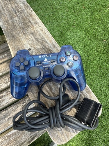 Official Sony Playstation 2 Clear Blue Dualshock 2 Controller PS2 ...