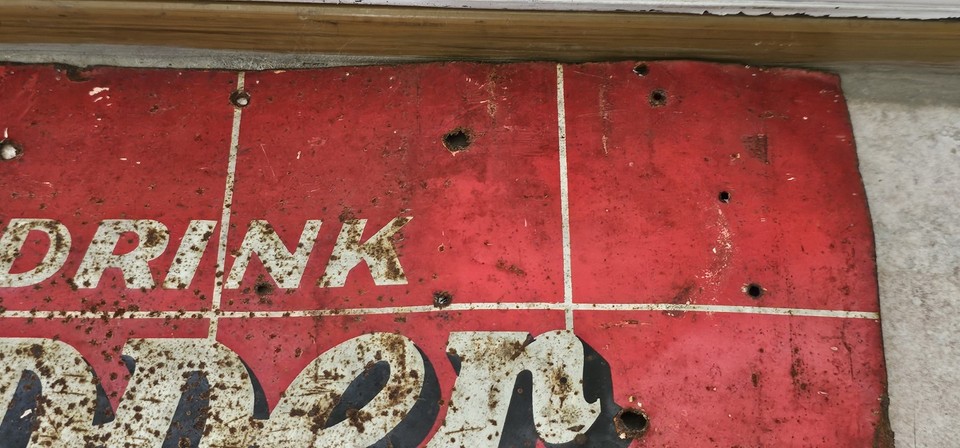 1936 Antique Dr Pepper Sign Robertson Dualife Brick Soda Pop Store ...