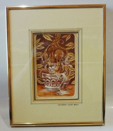 Saturday Night Bath Randal Spangler Matted Framed Non-glare Glass ...