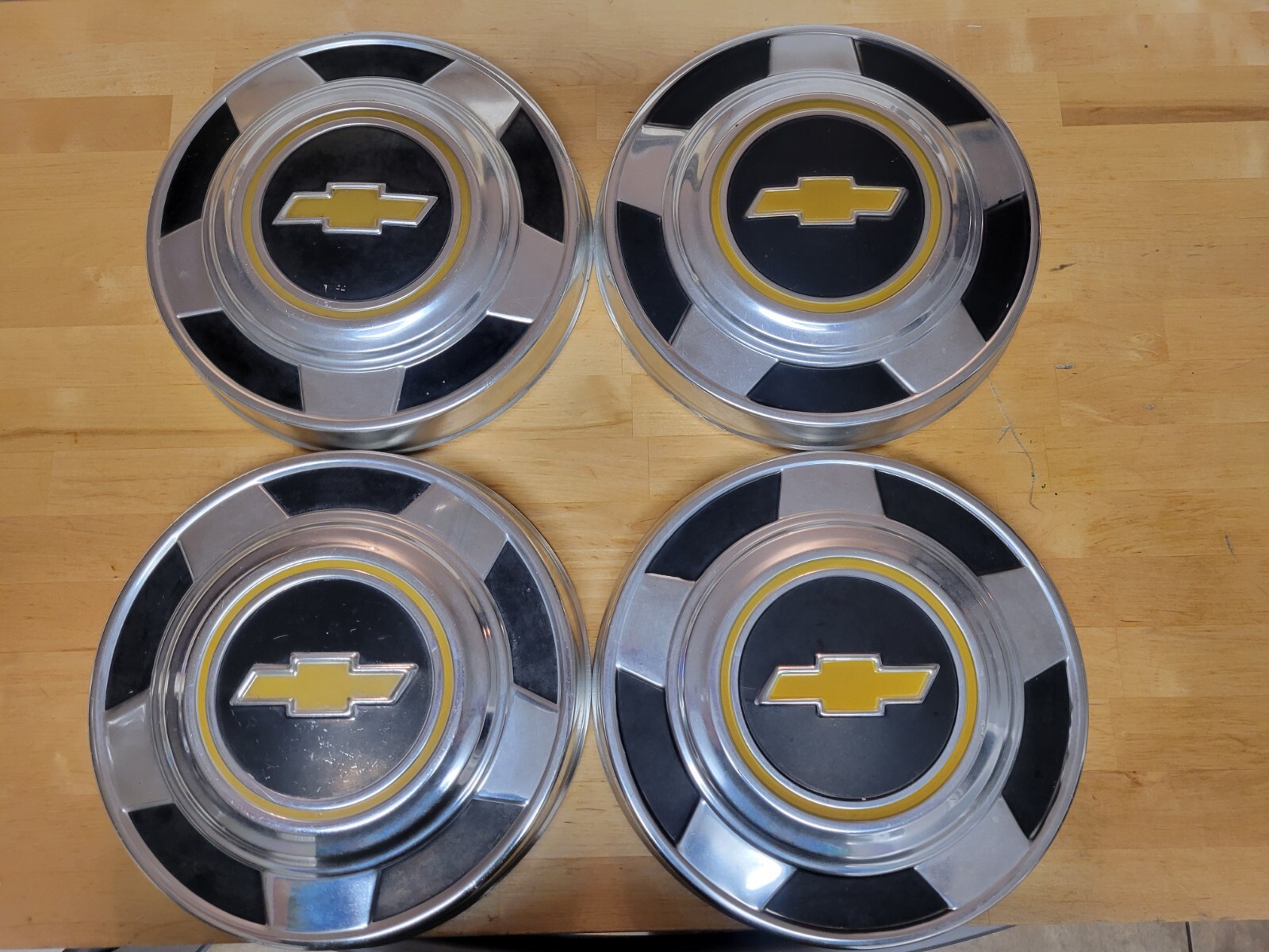 vintage 1970s 1980s Chevrolet dogdish hubcaps set of 4 | eBay