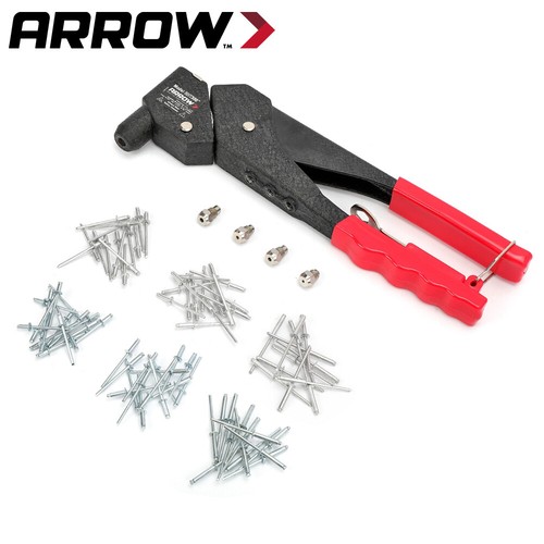 Arrow Professional Heavy Duty Riveter Kit Pop Rivet Gun with Assorted ...