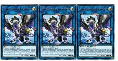 Yugioh- 3X Knightmare Gryphon - Rare - 1st Edition - GEIM-EN041 - Near ...
