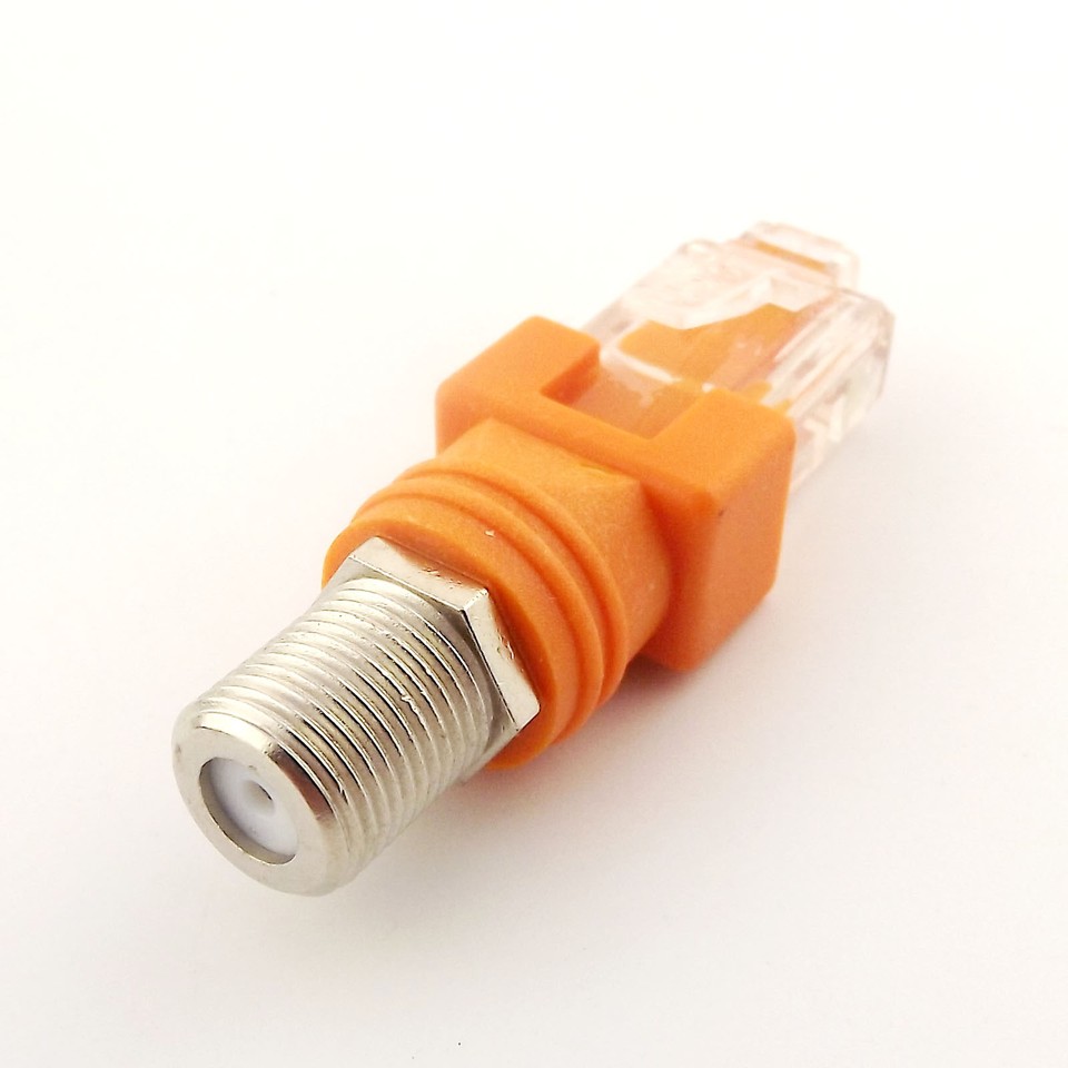F Female to RJ45 Male RJ45 to RF Coaxial Coax Barrel Coupler Adapters ...