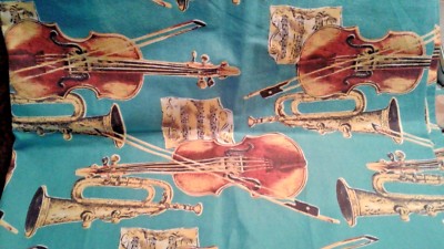 3 PIECES--MUSICAL INSTRUMENTS FABRIC SOFT WOOL/COTTON BLEND 5 YARDS | eBay