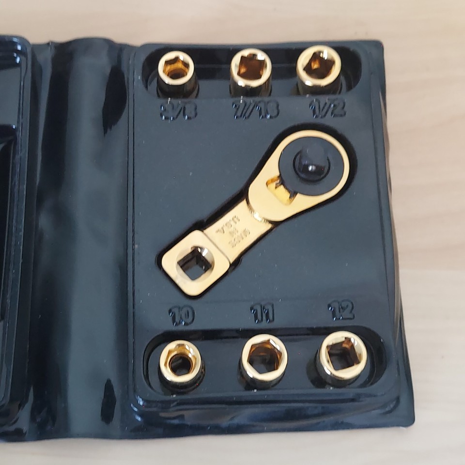 Rare Vintage 1990 Chrysler Master Tech Gold Tool Award 7 Piece Socket ...