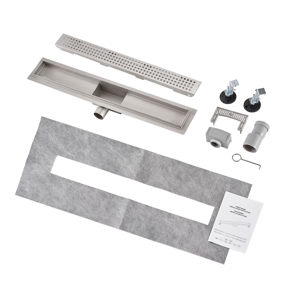 Linear Shower Drain STAINLESS STEEL WETROOM BATHROOM CHANNEL GULLY TRAP ...